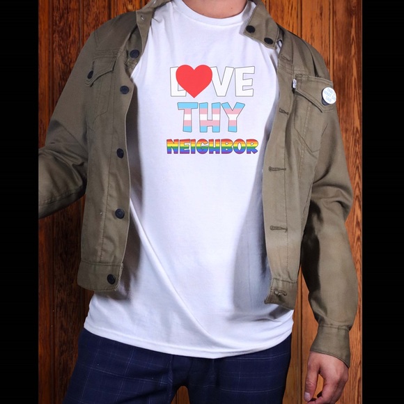 Tops | Lgbtq Inspired Love Thy Neighbor Tshirt | Poshmark
